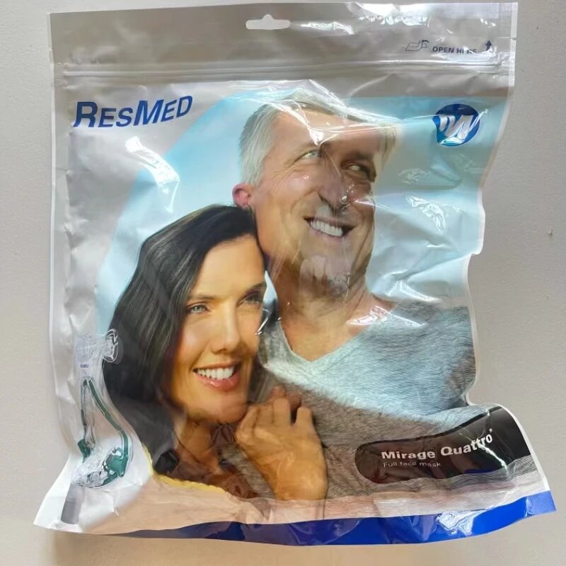 ResMed Mirage Quattro Полнолицевая назальная маска содержит раму, силиконовую подушечку, повязка на голову, 2 пряжки