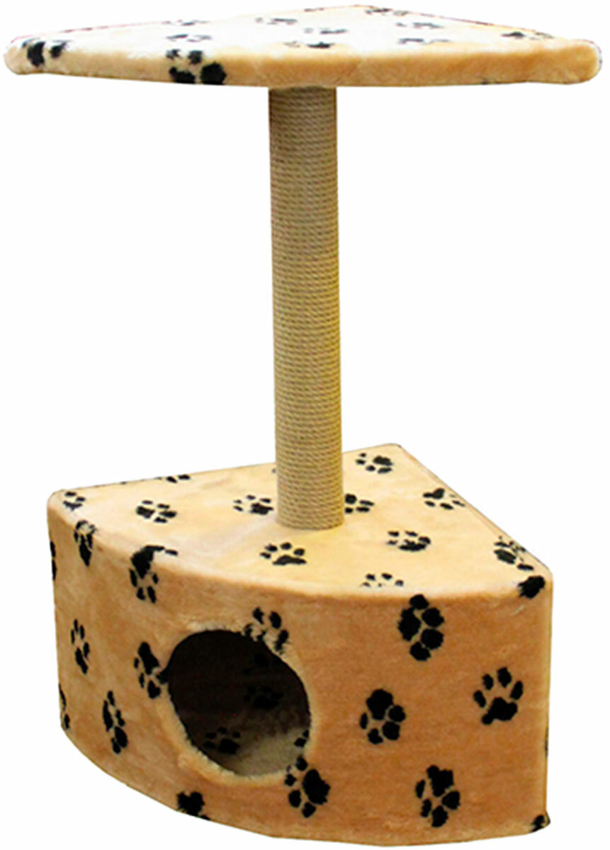 Домик Угловой Пушок мех бежевый с лапками (1 шт)