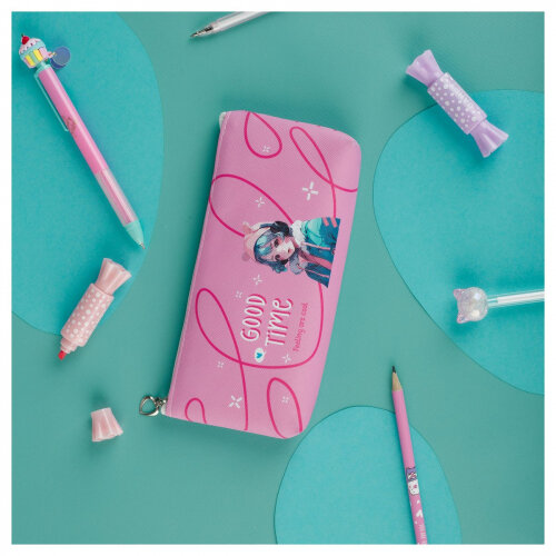 Пенал мягкий Meshu , 200*85*30 мм, Good time, искусственная кожа