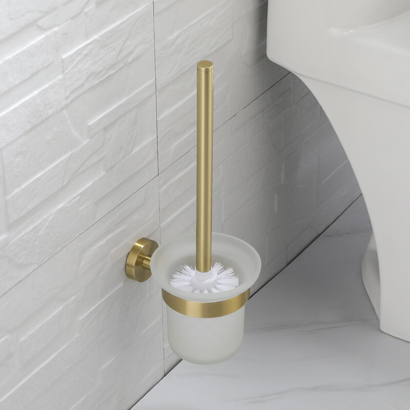 Стойка с туалетной щеткой , настенная, матовое золото, ROBA3005BG