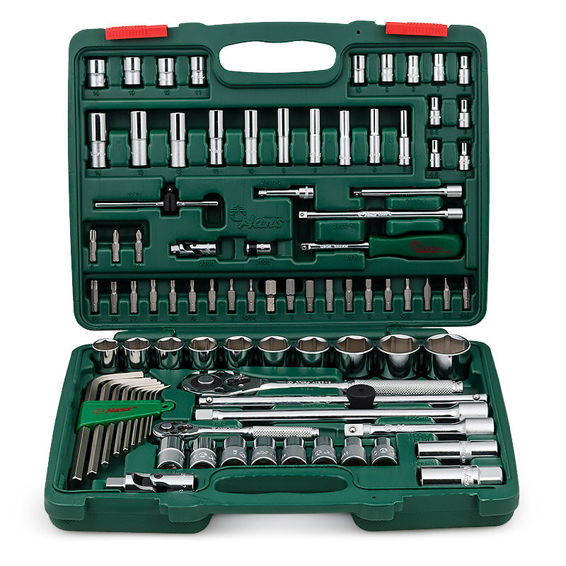 Hans Набор инструмента универсал. 1/4" и 1/2", удлинители и воротки, ключи г-образные, биты, 88 пр. TK-88