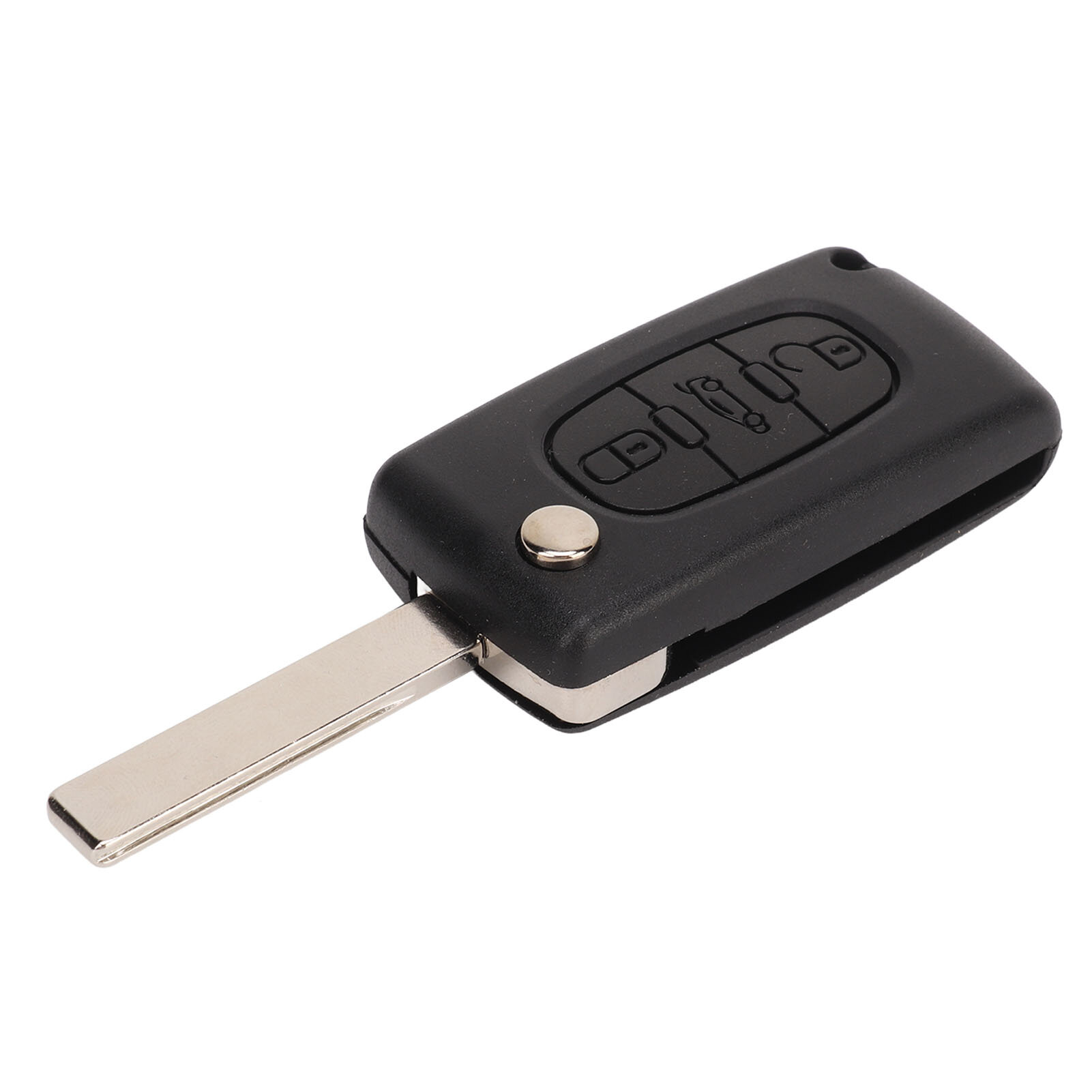 Черный чехол для автомобильного ключа с 3 кнопками, складной, откидной, защитный, для замены на брелоки Peugeot 107 207 307 307cc с прорезными лезвиями (модель: CE0536‑HU83)