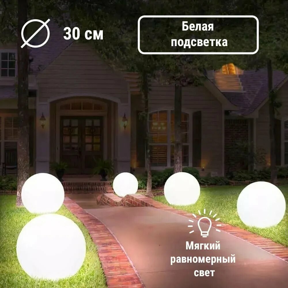 Светящиеся LED-шары для ландшафтного дизайна – разноцветные сферические светильники