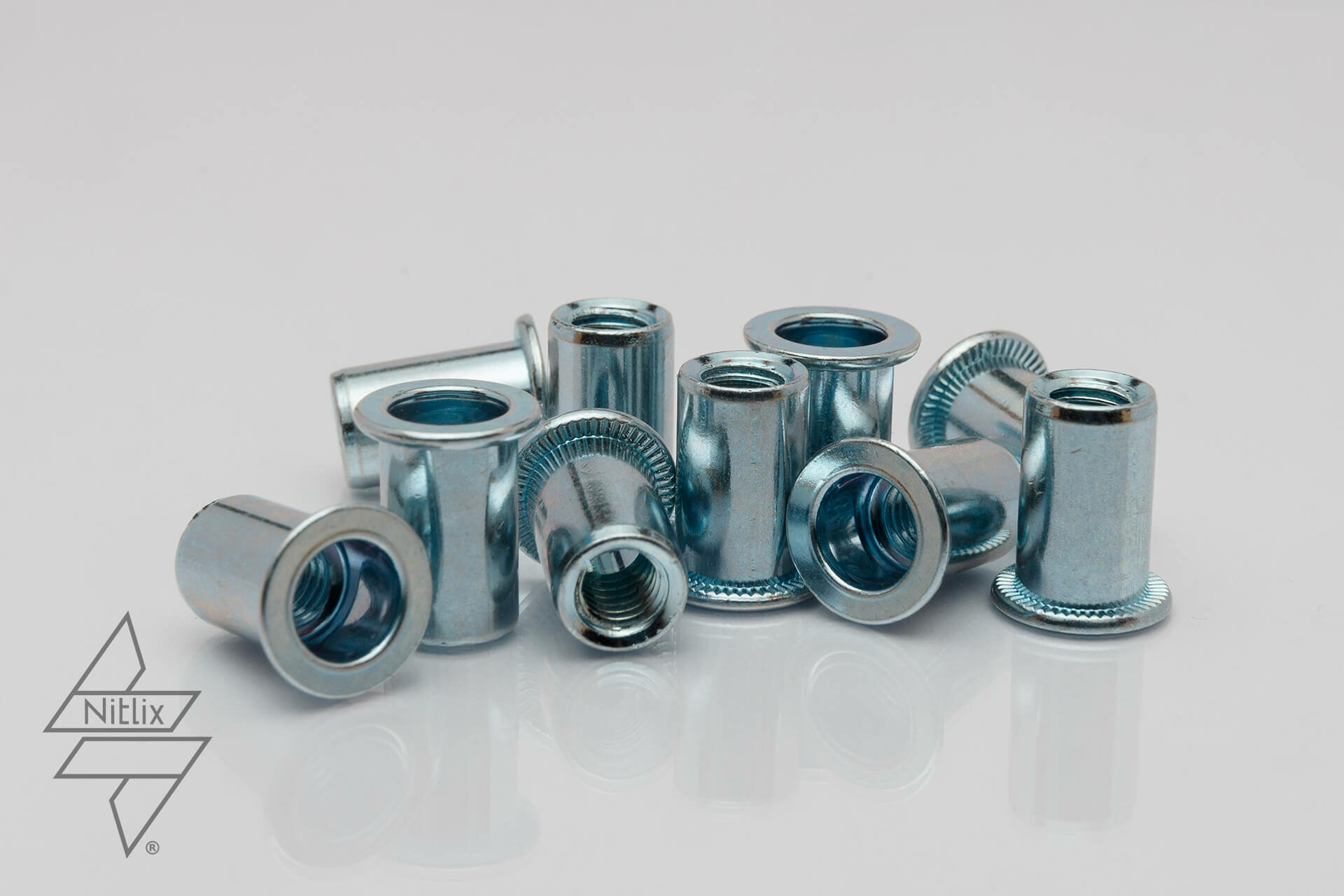 Гайка заклепочная NITLIX М6 стандартный борт гладкая, L=15 (0,5-3,0) 100 шт.