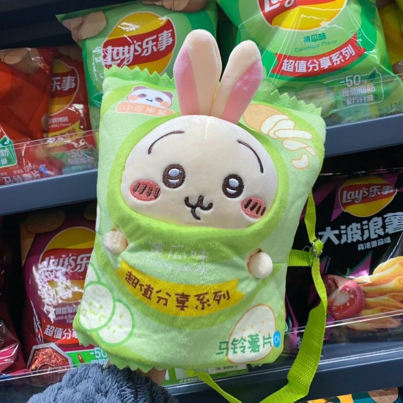 Плюшевая игрушка Chiikawa Очаровательный плюшевый мишка Усачи с сумкой чипсов