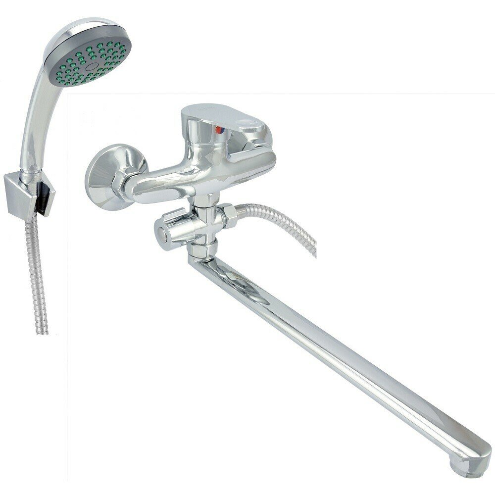 Смеситель для ванны Istok life хром однорычажный с длинным изливом с лейкой (0402.418)