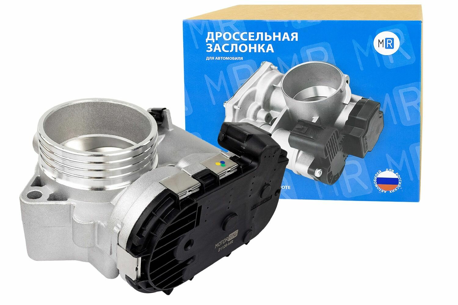 Дроссельная заслонка MR под двигатель 21126 (Е-газ) в сборе с датчиками для 16-клапанных ВАЗ 2113-2115, Лада Гранта, Калина, Приора