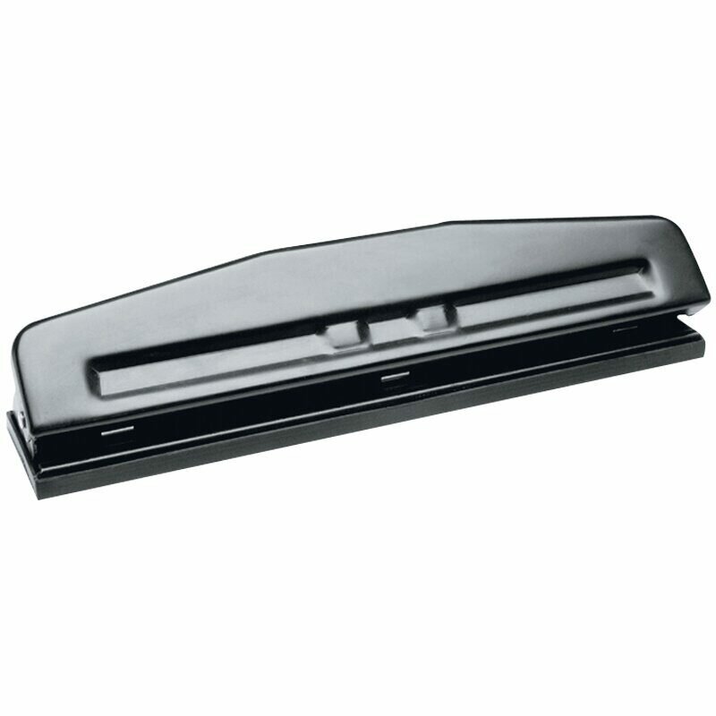 Дырокол регулируемый на 2-3-4 отверстия KW-trio 10л, металлический, черный, 999D/066108