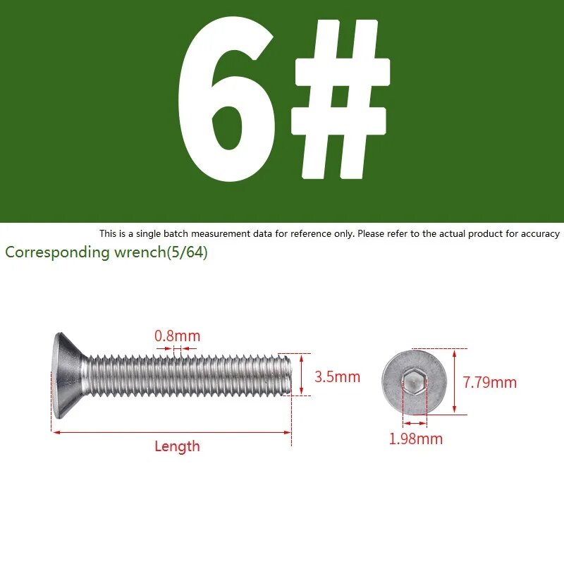 Винты UNC 304 из нержавеющей стали 6 -32(10pcs), 1-1/4"