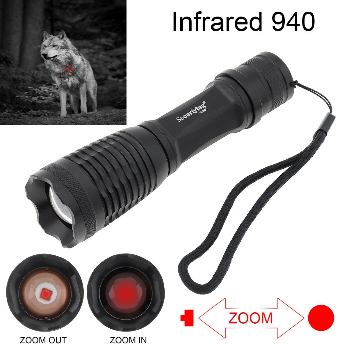 SecurityIng ИК-фонарик 850/940 нм 940nm