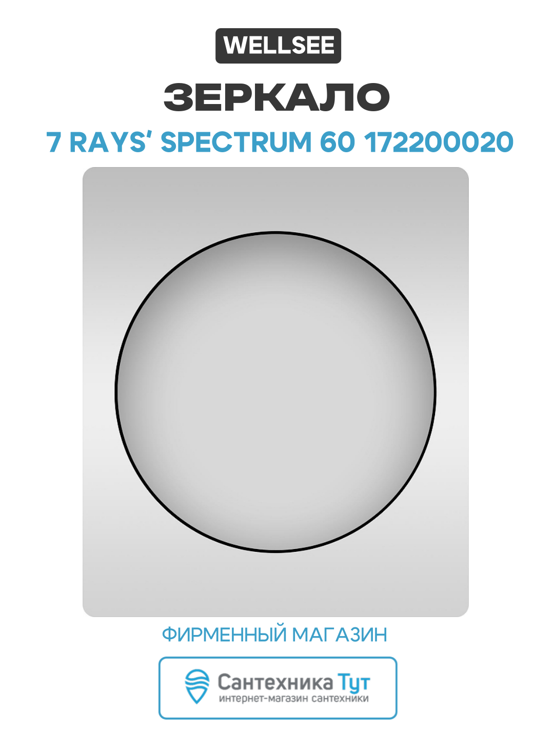 Зеркало Wellsee 7 Rays' Spectrum 60 172200020 цвет Черный матовый