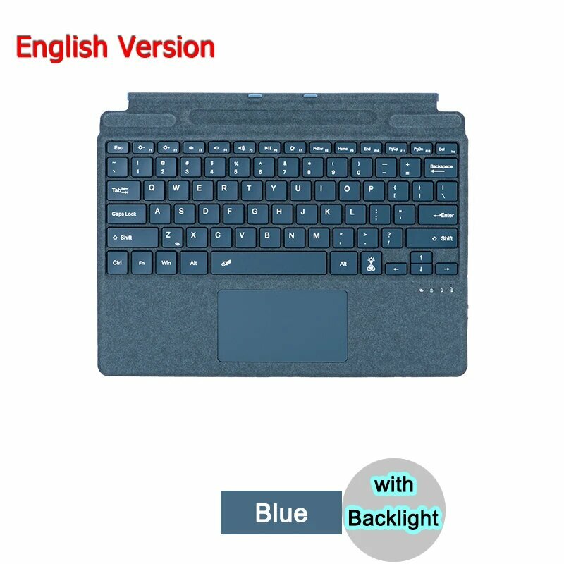 Bluetooth-клавиатура для Microsoft Surface Pro 11 2024 10 9 8 X с For Surface Pro 9, Blue n Backlit