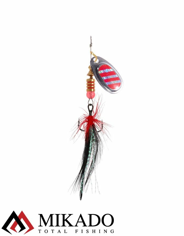 Блесна вращающаяся с кисточкой Mikado BLASTER № 0, 1,4 г, серебро/22H