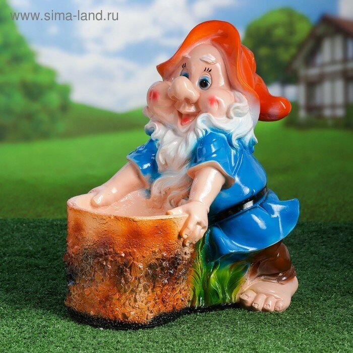 Фигурное кашпо "Гном веселый" 40х31х20 см, микс