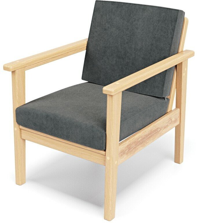 Садовое кресло Soft Element Лориан темно-серый , массив дерева, на террасу, на веранду, для дачи, для бани