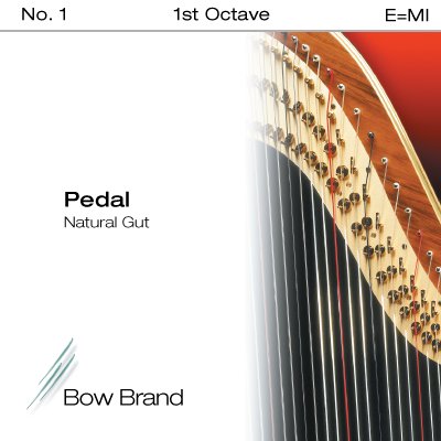 Harp 1 octave string set Bow Brand Pedal Natural Gut - Concert harp 1 octave gut strings. Medium tension