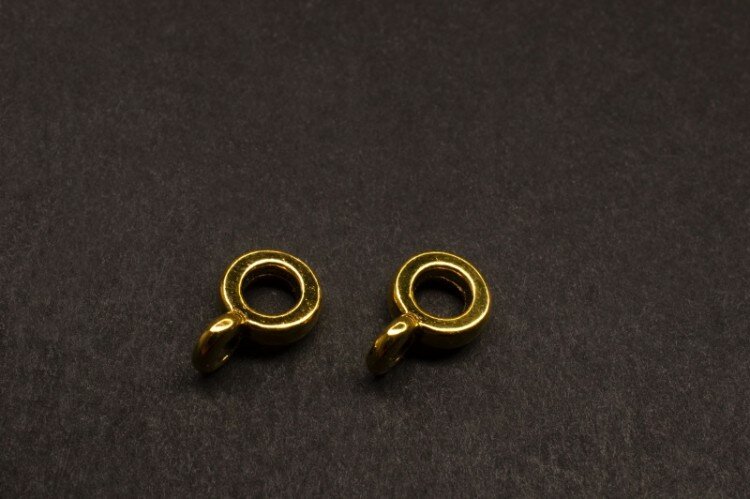 Держатель для кулонов 11х6х3мм, отверстие 3 и 1,5мм, цвет античное золото, сплав металлов, 03-049, 2шт
