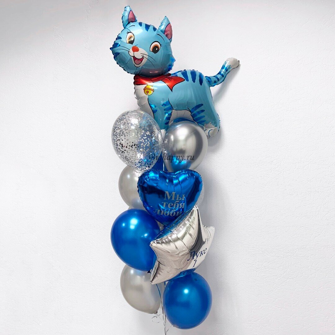 Композиция из воздушных шаров "Любимый котёнок"