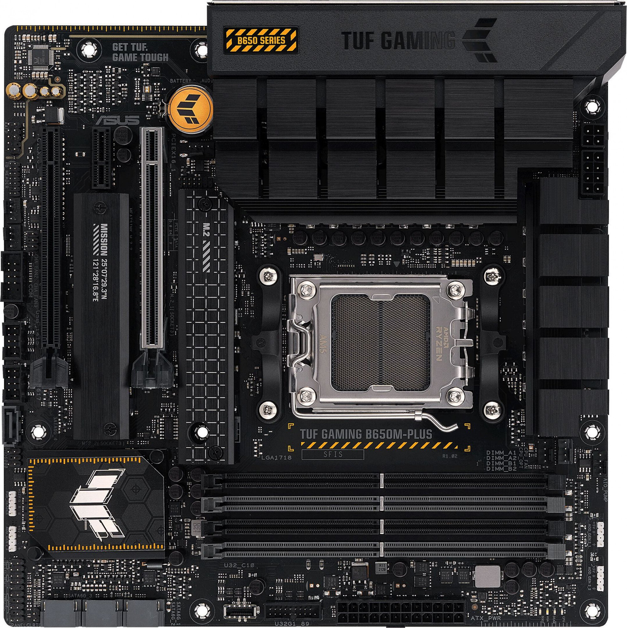 Материнская плата Asus TUF GAMING B650M-PLUS Socket AM5 AMD B650 4xDDR5 mATX AC`97 8ch(7.1) 2.5Gg RAID+HDMI+DP