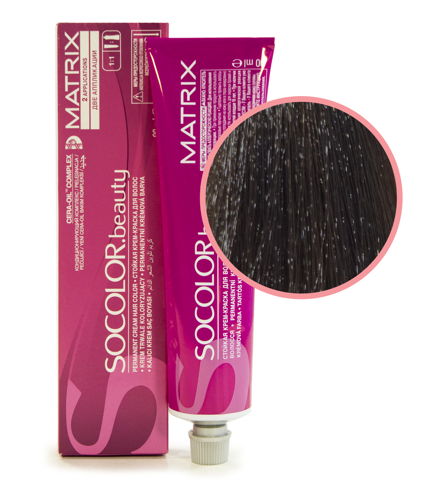 Краска для волос Matrix Socolor Beauty 6m, темный блондин мокка, перманентная, 90 мл