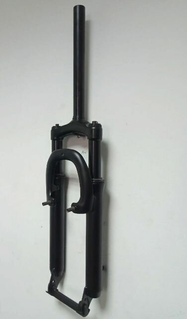 Вилка амортизационная 29"х1-1/8", сталь, Disk и V-br тормоз, регулировка преднагрузки, матовая черная