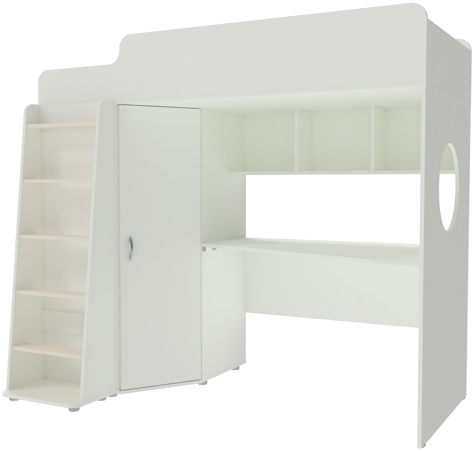 Кровать чердак Л-4.1 80х190 Белый Белый