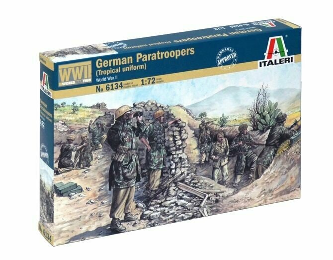 Сборная модель миниатюра / Модель для сборки Italeri / Солдаты German paratroopers - tropical uniform