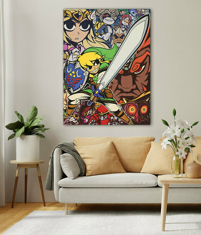 Интерьерная картина на холсте "The Legend of Zelda - Зельда арт" размер 22x30 см