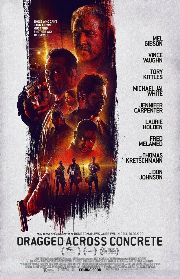 Плакат, постер Закатать в асфальт/Dragged Across Concrete на бумаге, размер 30х42см