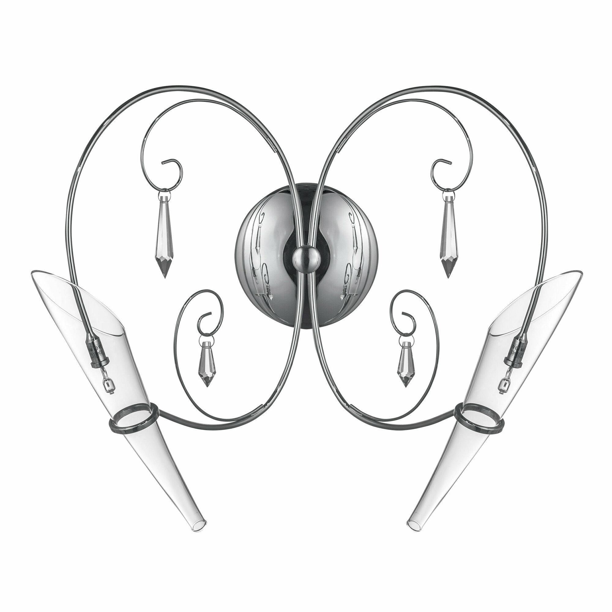 755624 Бра SCARABEO 2х35W G4 12V хром хрусталь+стекло, шт