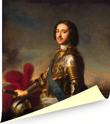 Картина для интерьера "Портрет Петра I в рыцарских доспехах", художник Натье, Жан, печать на холсте (50х67 см / без подрамника)