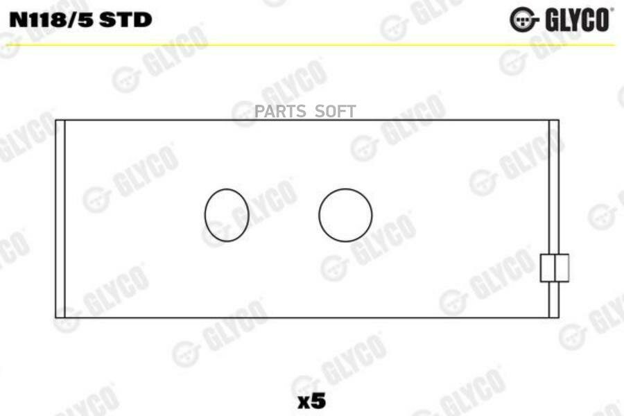 Вкладыши распредвала ДВС (к-т) Audi, VW 1.3-1.6, 1.6D -91 Glyco арт. N1185STD