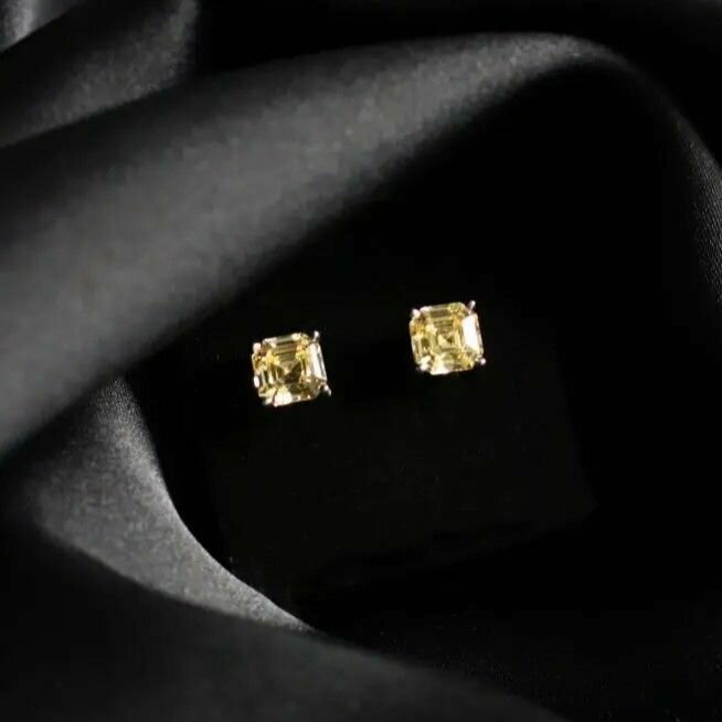 Серьги пусеты, серебро, 925 проба, фианит