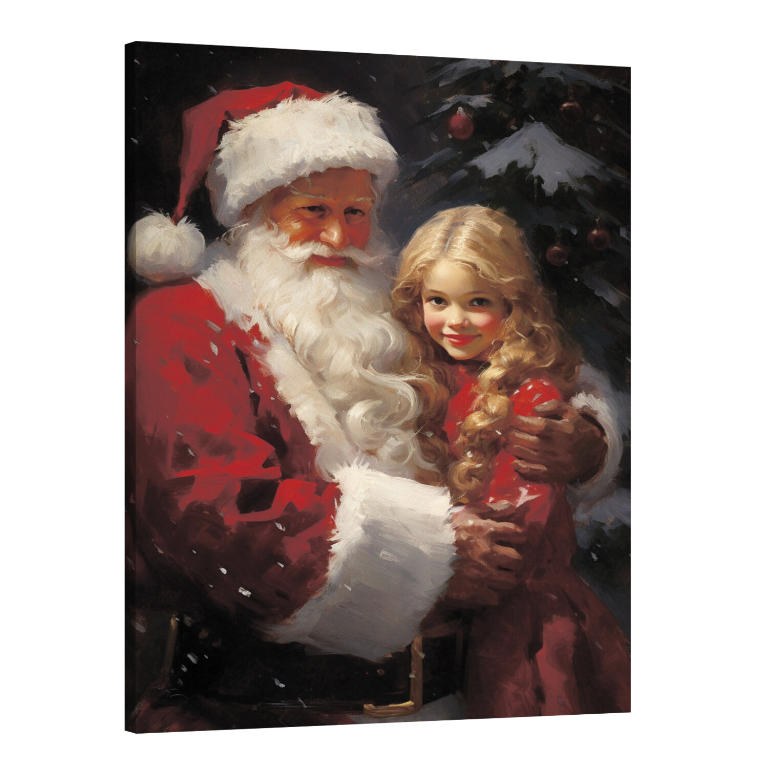 Интерьерная картина 50х70 "Дед Мороз и Снегурочка: зимние хроники"