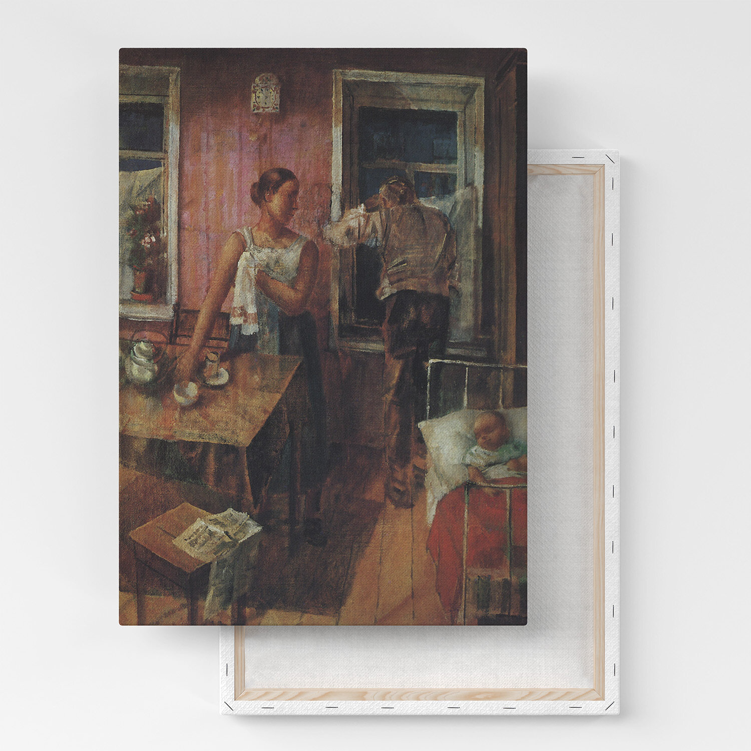 Картина на холсте, репродукция / Кузьма Петров-Водкин - Тревога / Размер 30 x 40 см