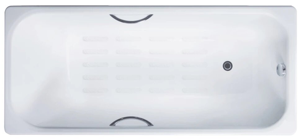 Ванна чугунная Delice Aurora DLR230603R-AS 150x70 см, с отверстиями под ручки, антискользящим покрытием, белый