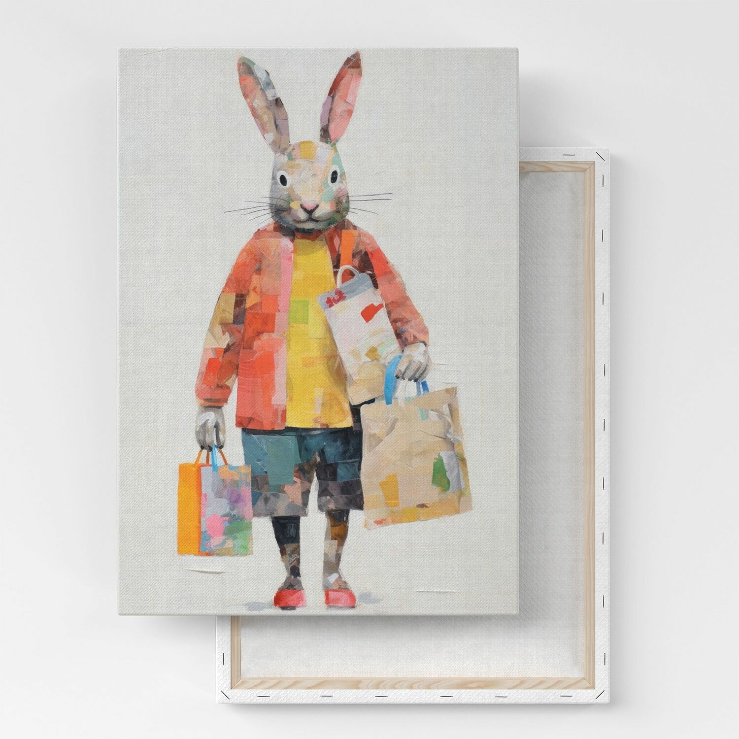 Картина на холсте, репродукция / Деловой заяц / Размер 80 x 106 см