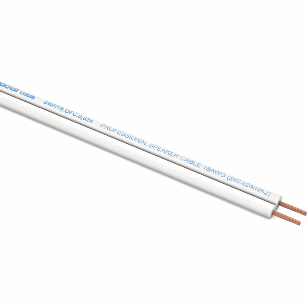 Акустический кабель PROCAST cable SWH 18. OFC.0,824.5, 18AWG 2x0,824mm2, белый, 5 м НФ-00001777