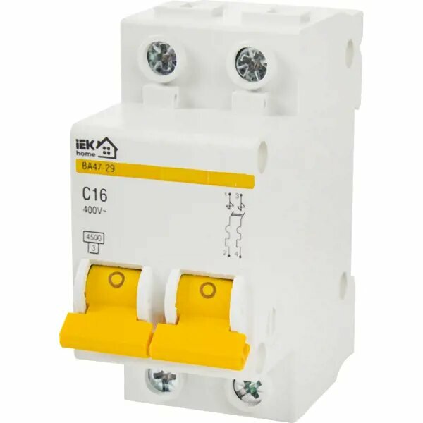 Автоматический выключатель IEK Home ВА47-29 1P N C16 А 4.5 кА