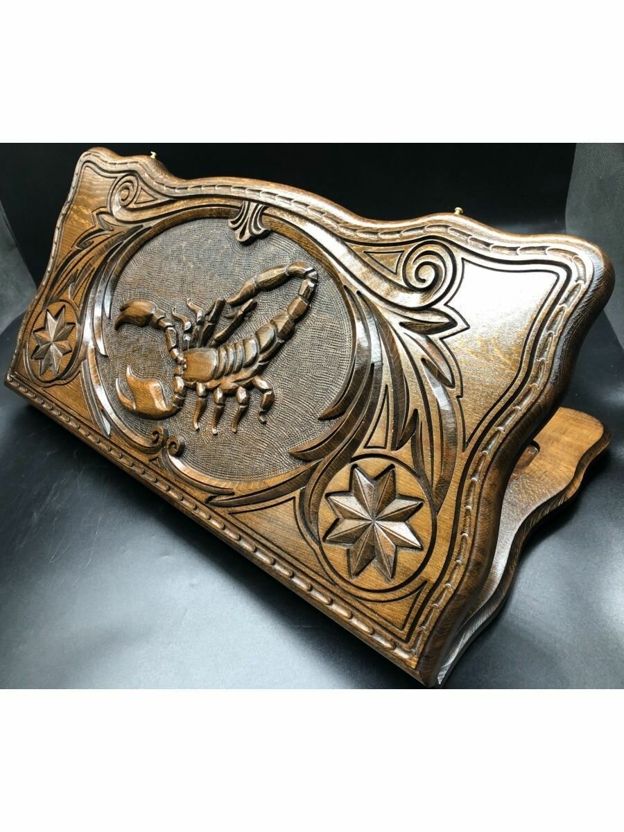 Нарды резные лакированные "скорпион" большие 60х60 см