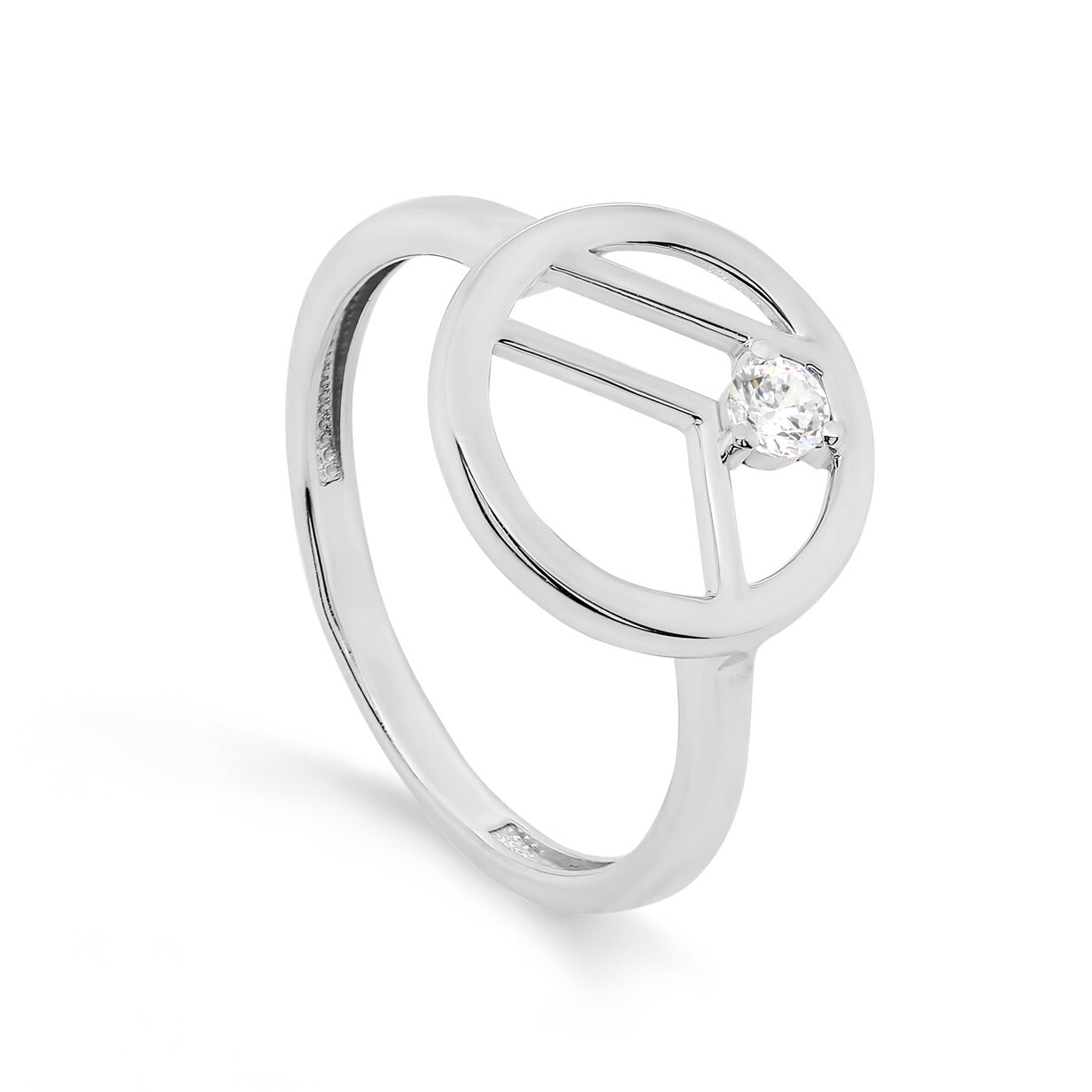 Кольцо, серебро, 925 проба, фианит