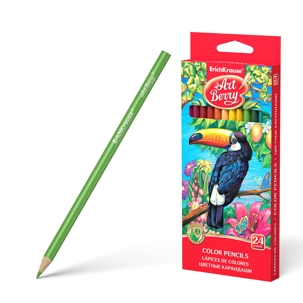 Набор карандашей цветных трехгр. дерев. ArtBerry 24шт. ErichKrause
