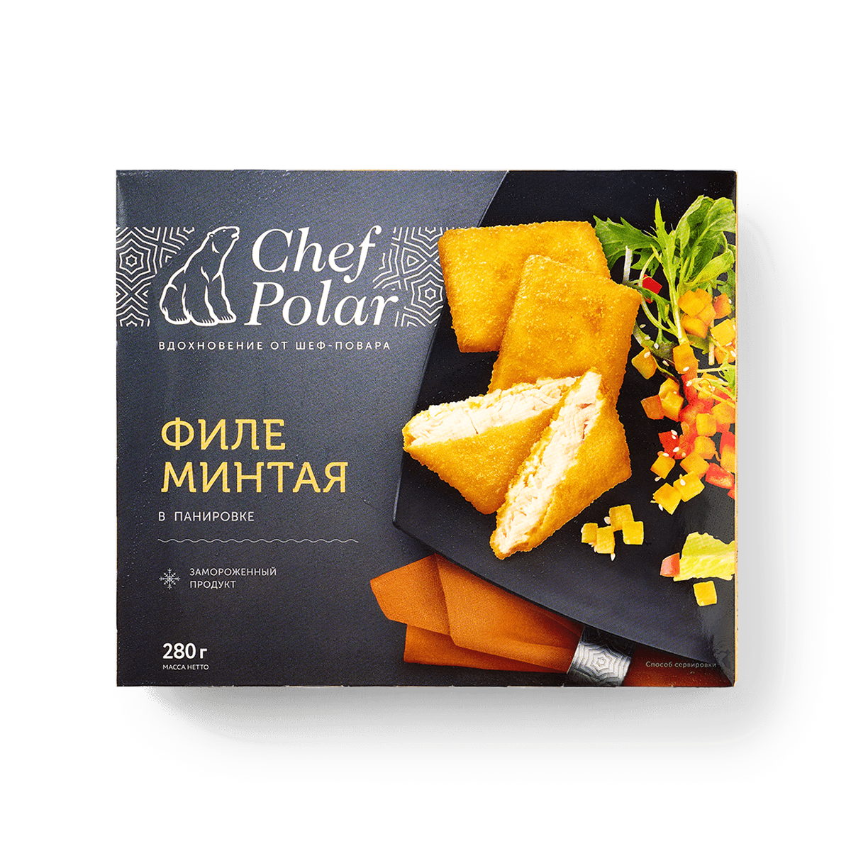 Филе минтая Chef Polar, в панировке, замороженное, 280 граммов