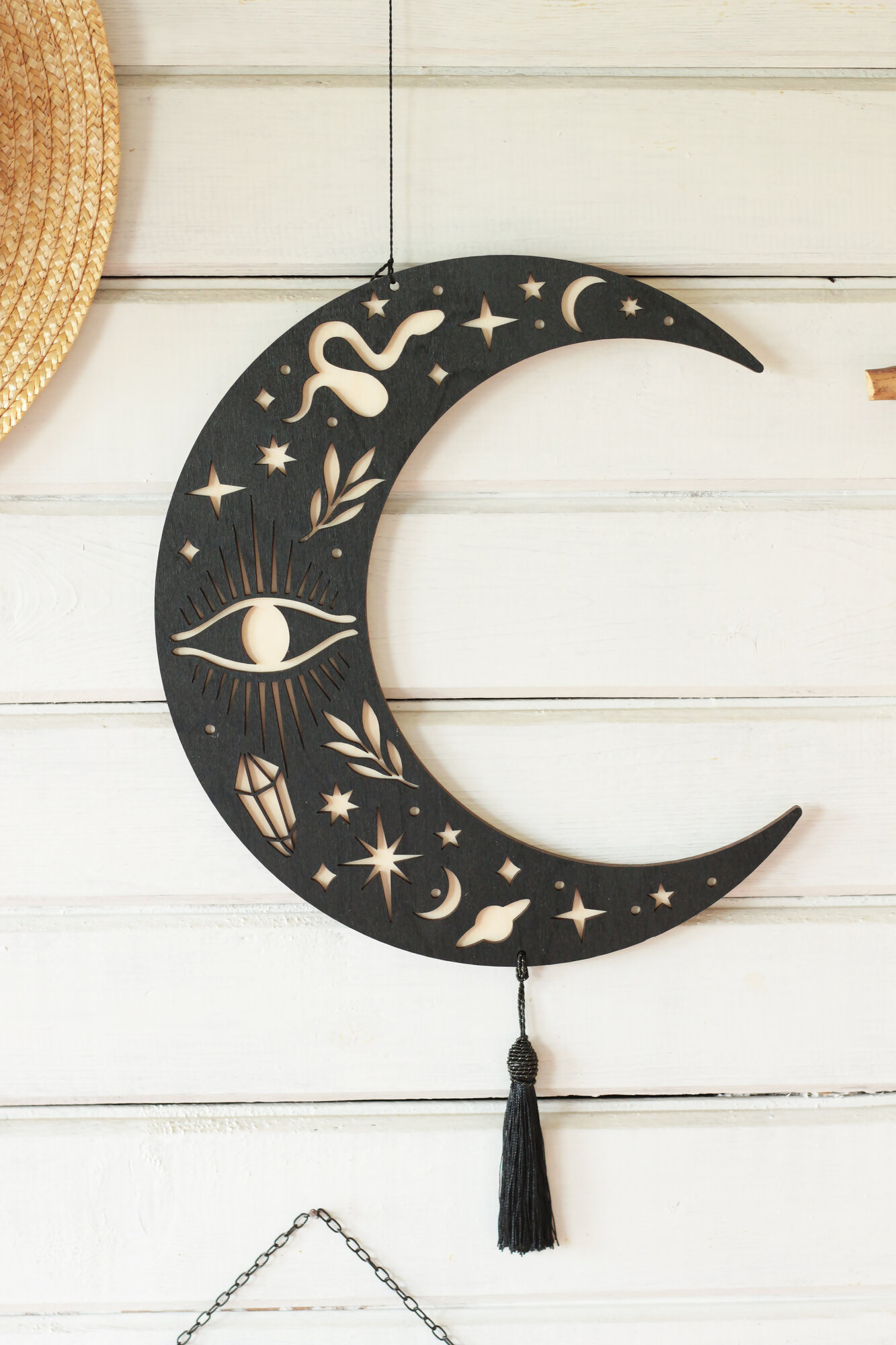 Бохо декор Луна на стену в скандинавском стиле