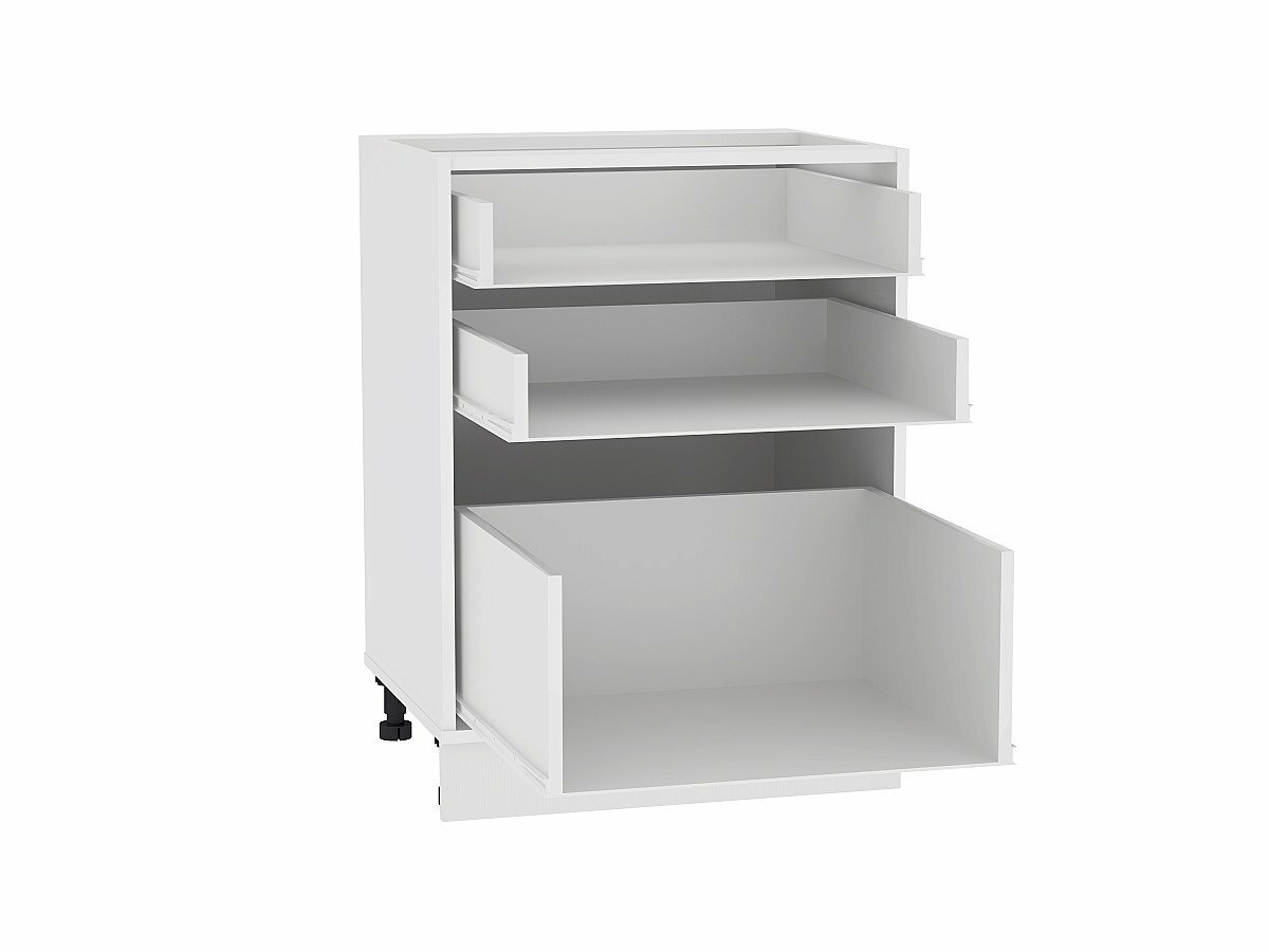 Каркас нижнего шкафа с 3-мя ящиками Н 603, цвет каркаса Белый, 816*600*462 мм
