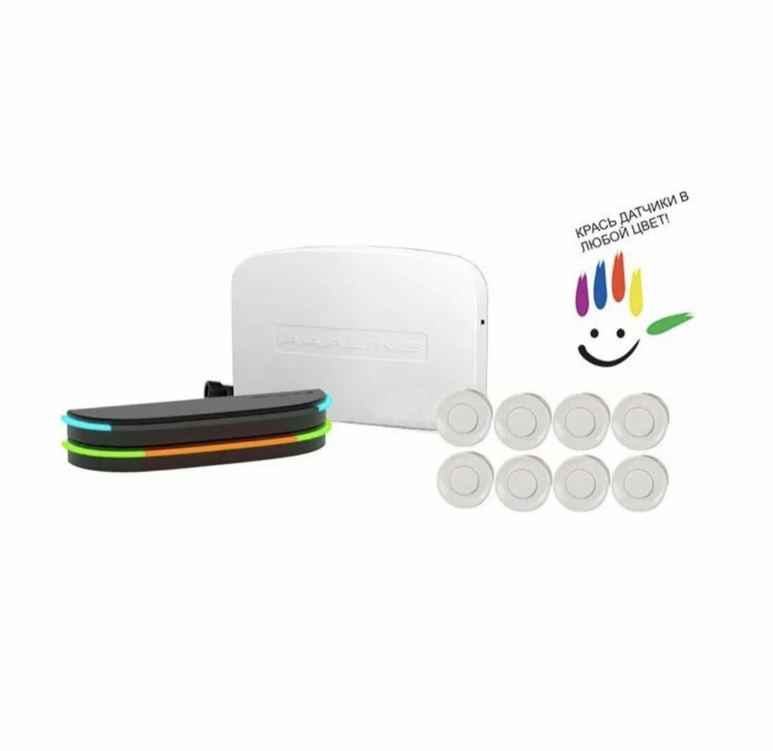 AAALine DCL-18 Lite White Парктроник с классическими датчиками (8шт), без кнопки отключения передних датчиков