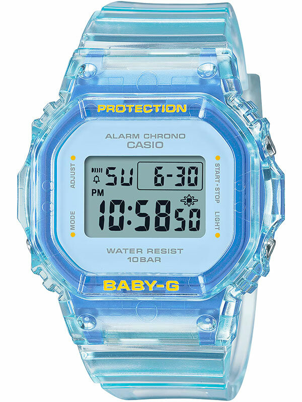 Наручные часы CASIO Baby-G, бесцветный, серый, голубой, синий — фото 1