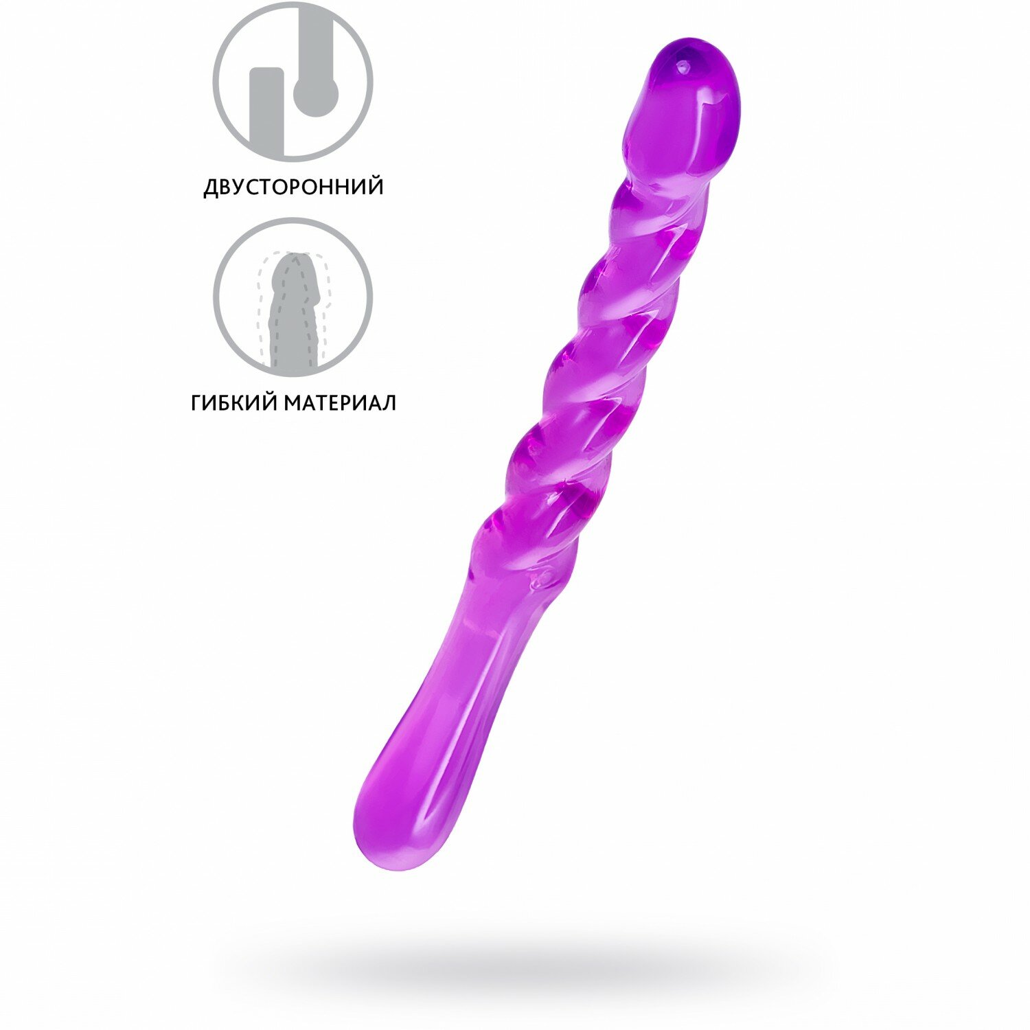 Двусторонний фаллоимитатор A-Toys by TOYFA Tanza 27,5см, фиолетовый