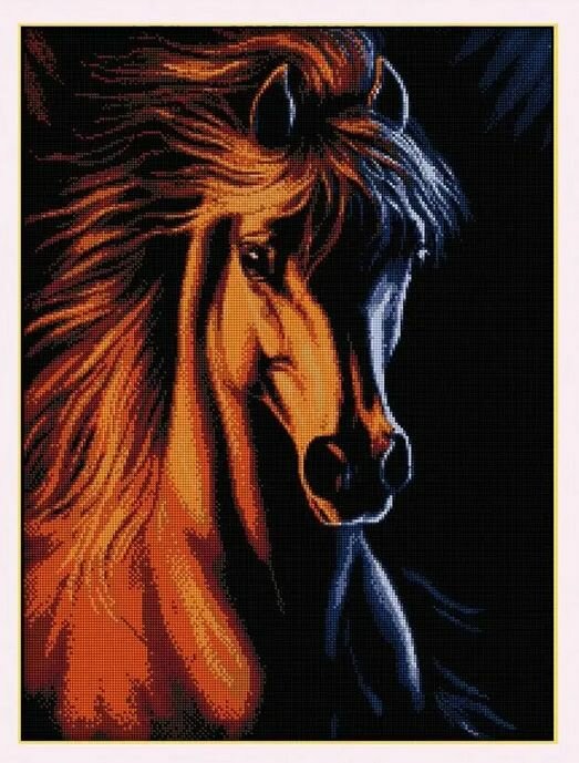 Набор для вышивания "Лошадь"/ Вышивание крестиком / Набор для творчества/ Размер 40х50 см