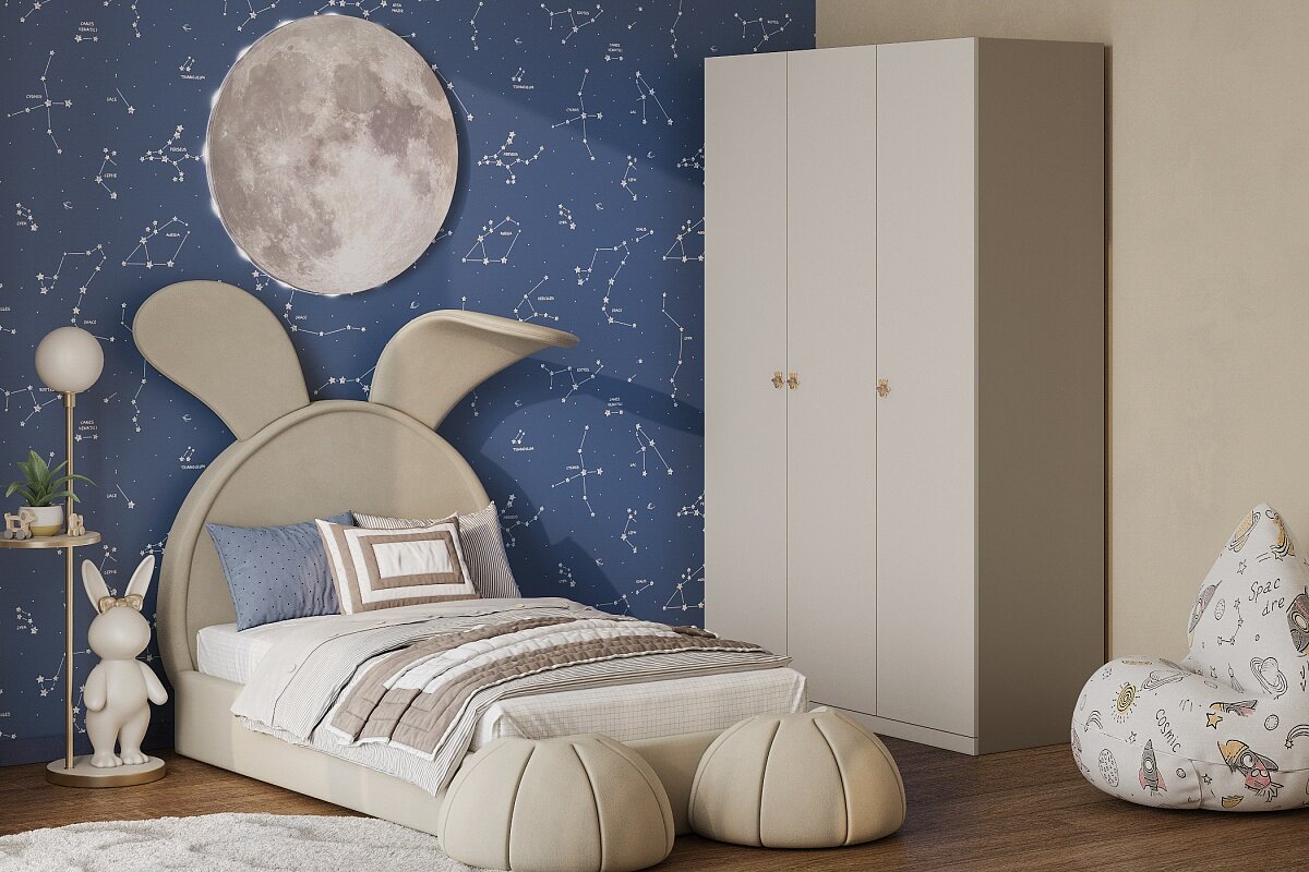 Шкаф распашной МебельЛэнд24 Скарабей - 3 МДФ Кашемир 135x52x210 бежевый для одежды трехдверный